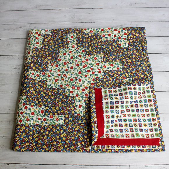 Hand Crafted | Bedding | Vintage Handmade Farmhouse Patchwork Quilt ...